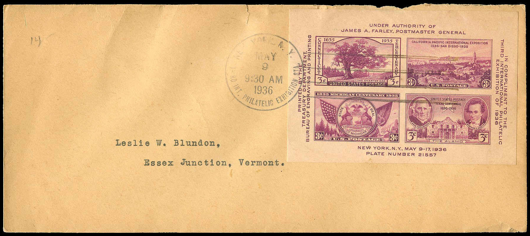 Buy US #778 - 3rd Int'l Philatelic Exhibition (1936) 12¢ - First Day ... Buy US #778 - 3rd Int'l Philatelic Exhibition (1936) 12¢ - First Day ...