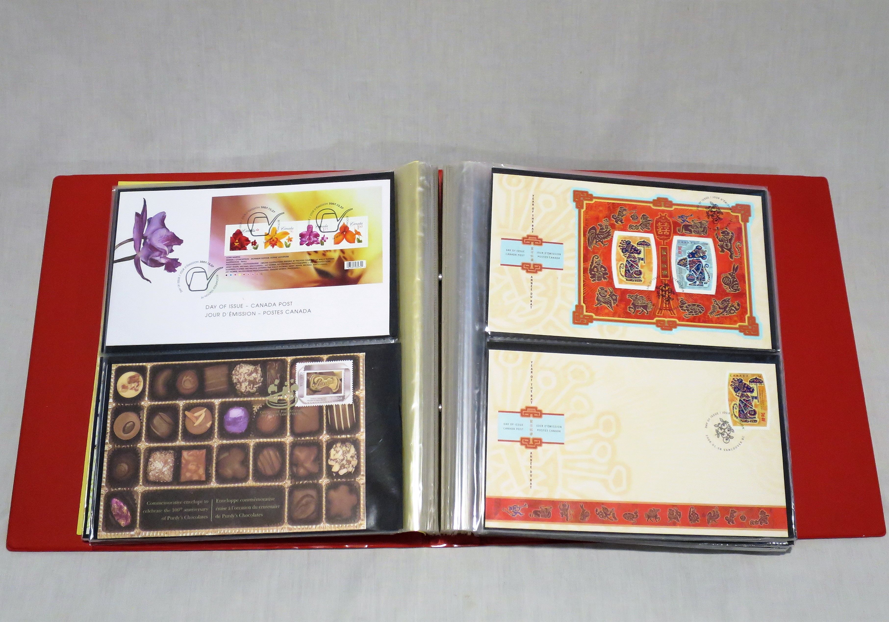 Buy Red Unisafe FDC album with 101 different Official Canada Post First ...