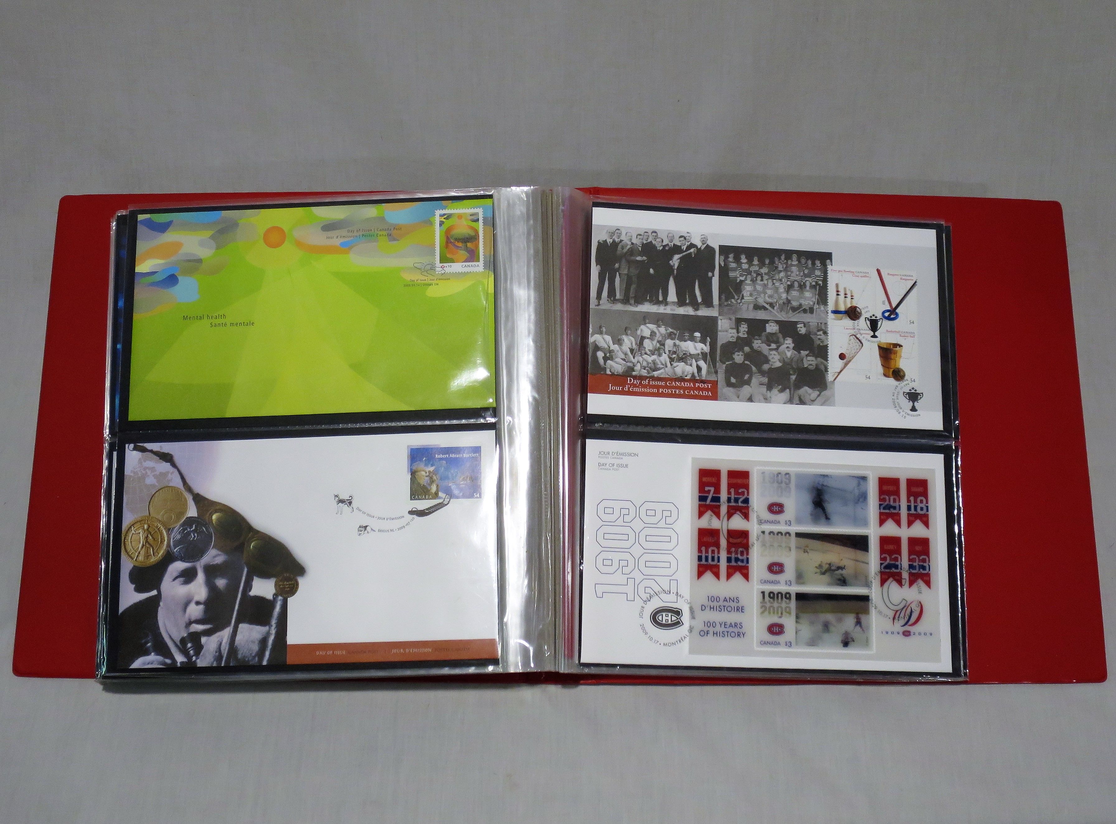Buy Red Unisafe FDC album with 101 different Official Canada Post First ...