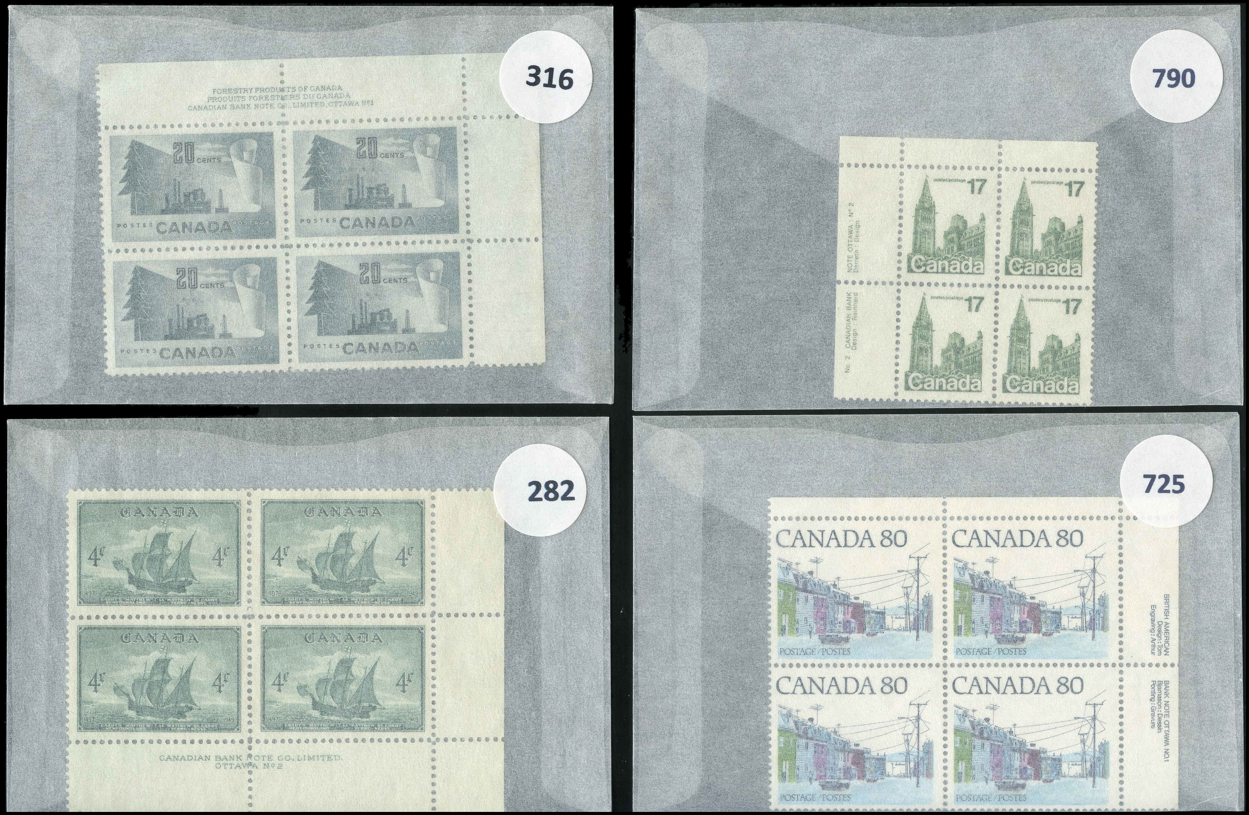 Buy Canadian Plate Block Collection | Arpin Philately