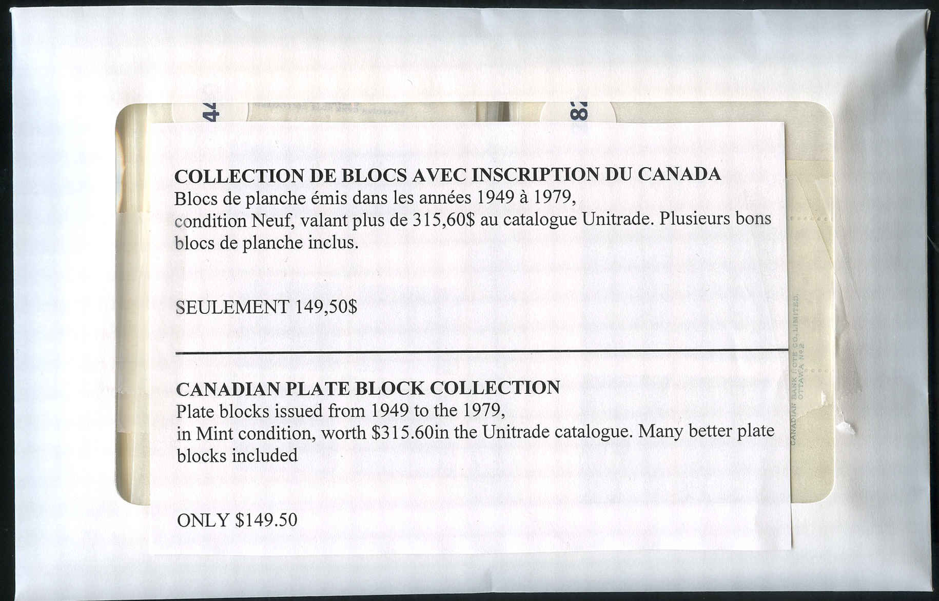 Buy Canadian Plate Block Collection | Arpin Philately