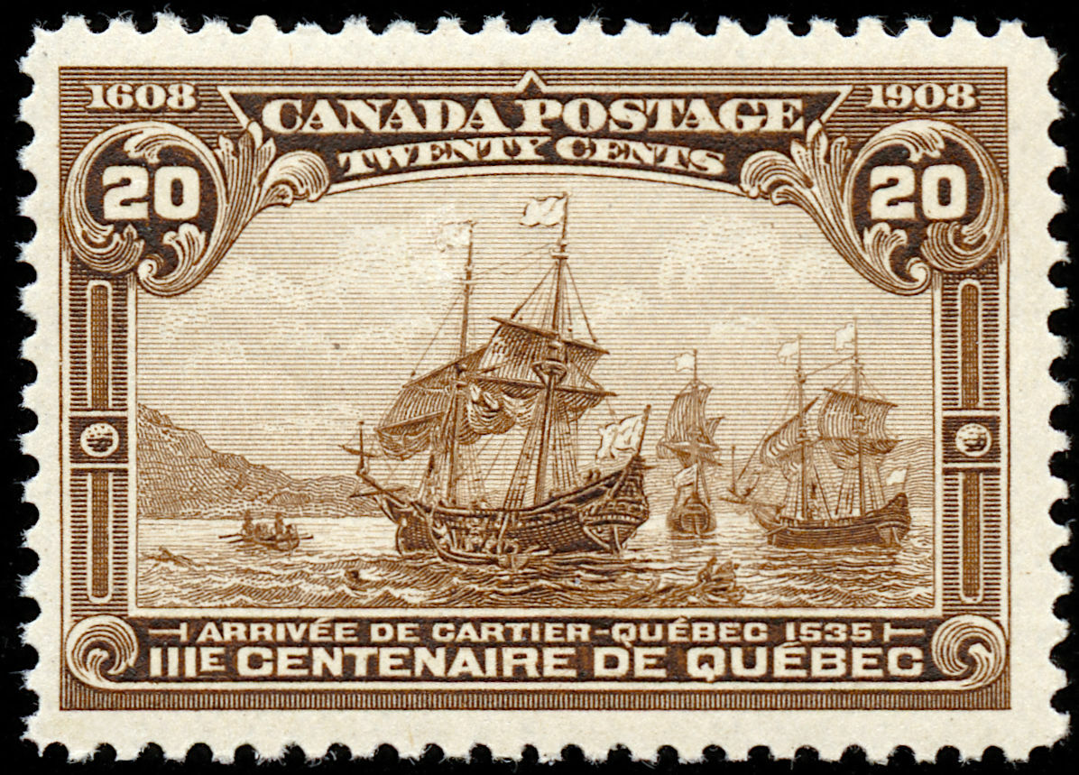 Buy Canada #103 - Cartier's Arrival (1908) 20¢ - Brown | Arpin Philately