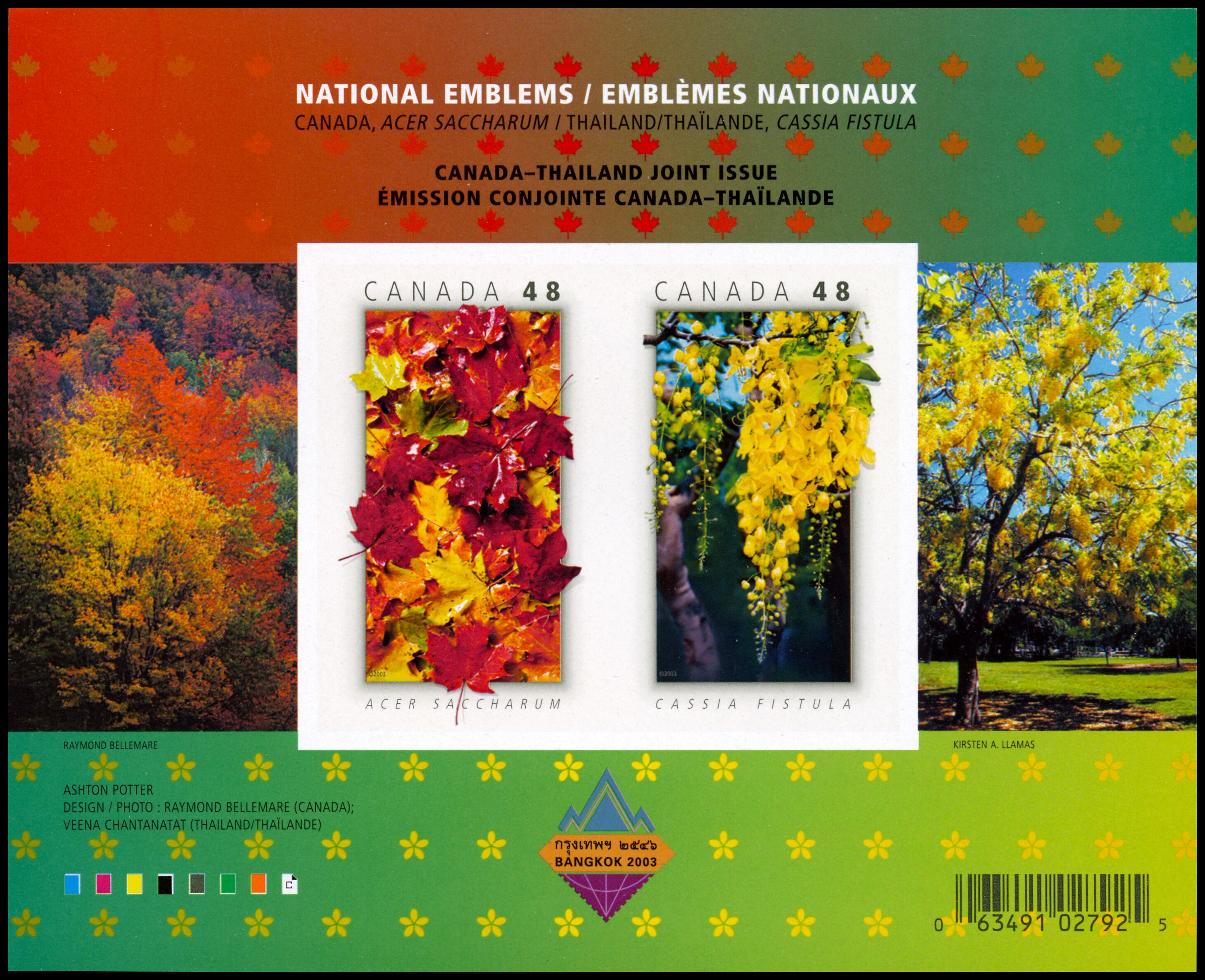 Acheter Canada #2001d - Emblèmes nationaux (2003) 96¢ - Feuillet ...