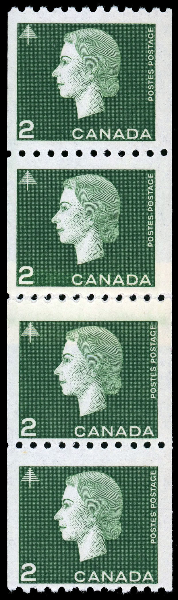 Buy Canada #406-strip - Queen Elizabeth II (1963) 4 x 2¢ - Strip of 4 ...