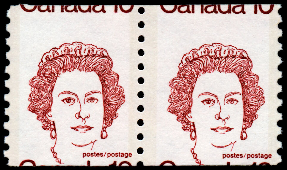 Buy Canada #605-pair - Queen Elizabeth II (1976) 2 x 10¢ - Pair, DF ...
